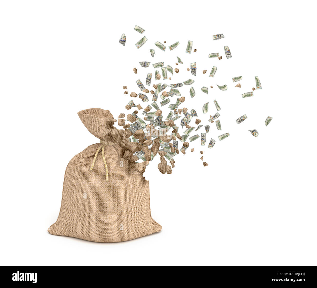 3d render flying dollar bill Cut Out Stock Images & Pictures - Alamy