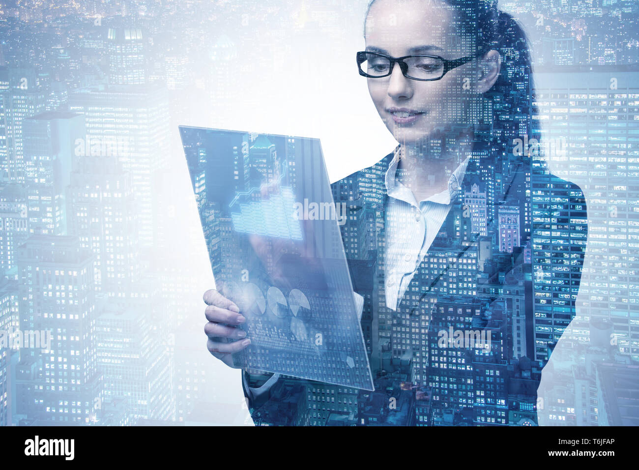 Businessman in finance and banking concept Stock Photo - Alamy