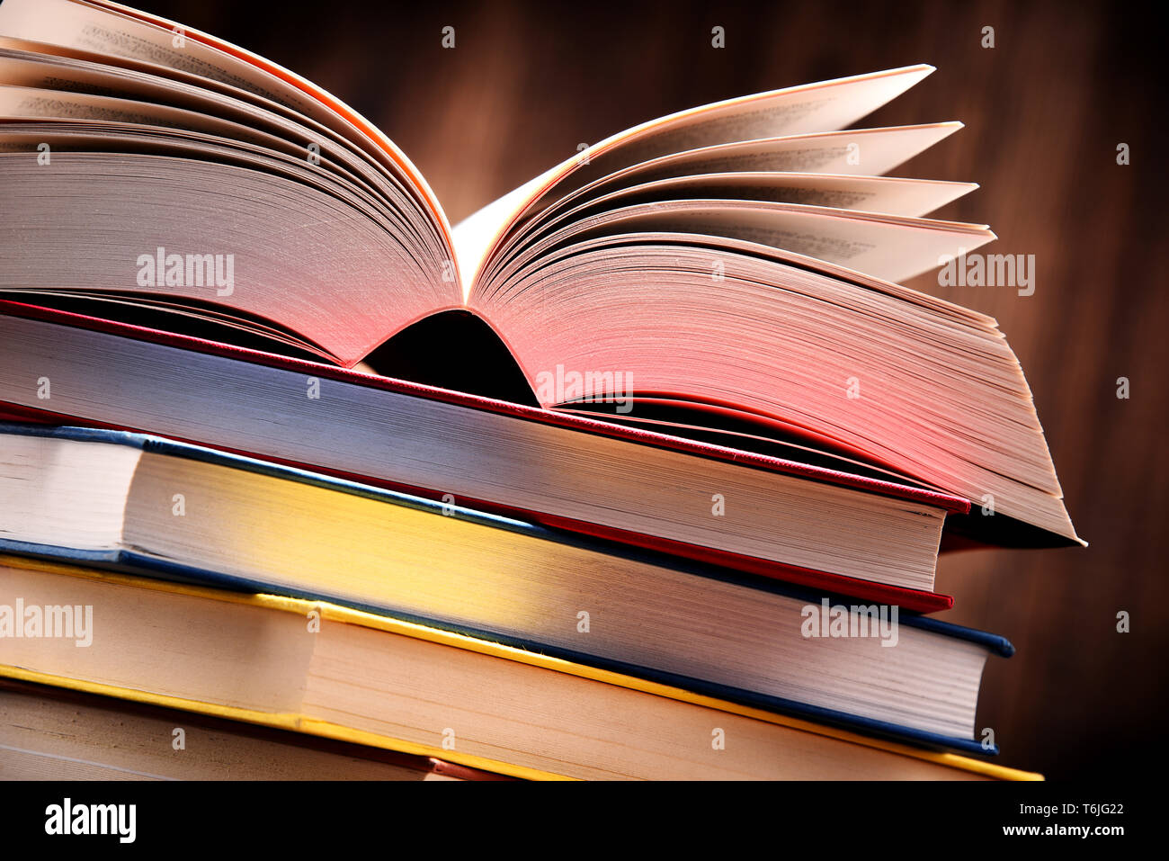 Composition with books on the table Stock Photo - Alamy