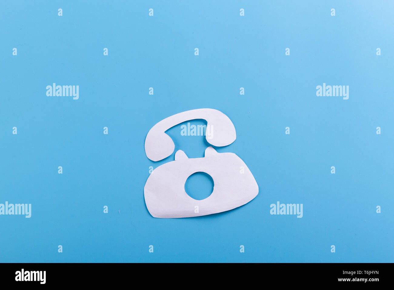 cartoon phone calls on the blue background Stock Photo - Alamy