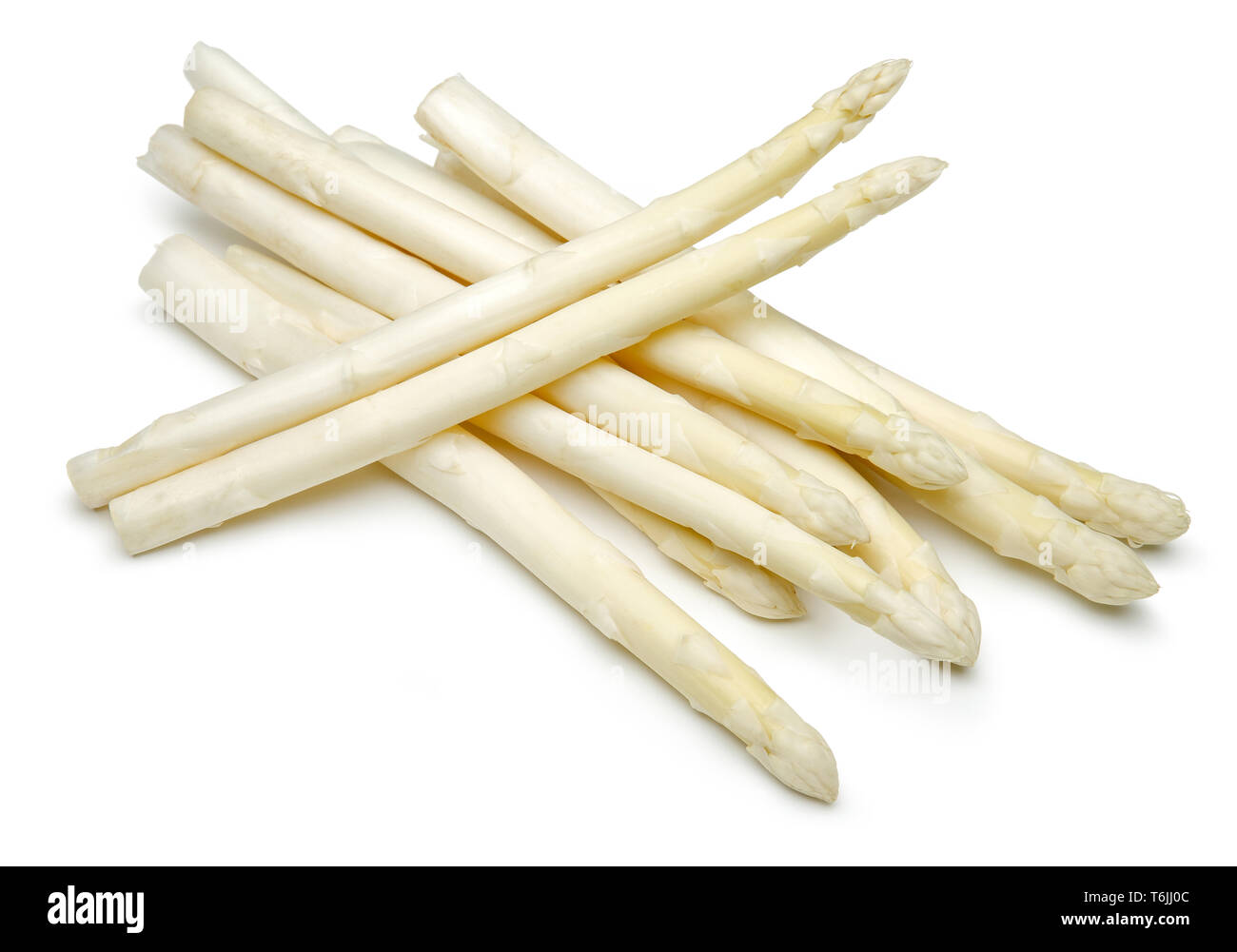 White asparagus sticks isolated on white background Stock Photo - Alamy