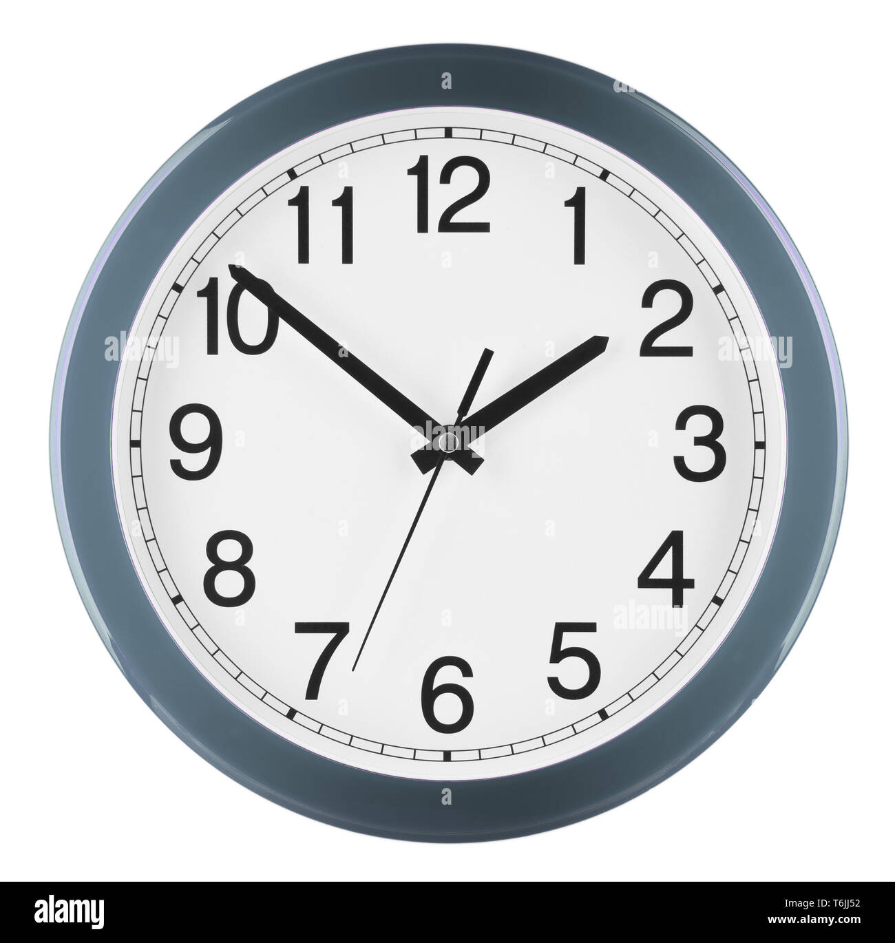 Wall clock isolated on white background. Ten to two Stock Photo - Alamy