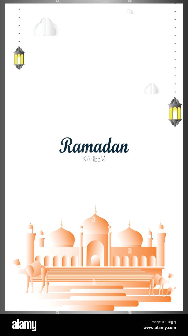 Ramadan Kareem of invitations design paper cut islamic Stock Vector ...
