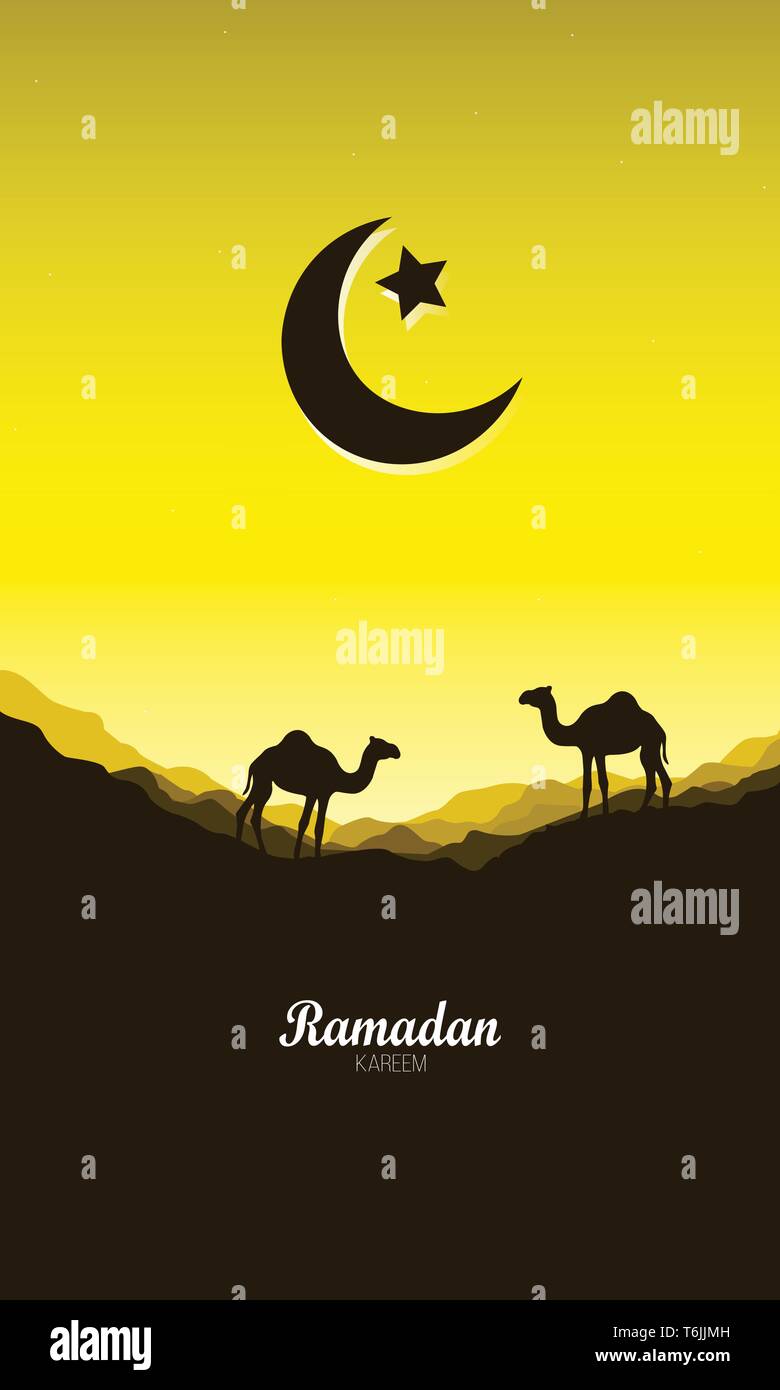 Ramadan Mubarak Arabic Islamic vector typography - Translation of text ...
