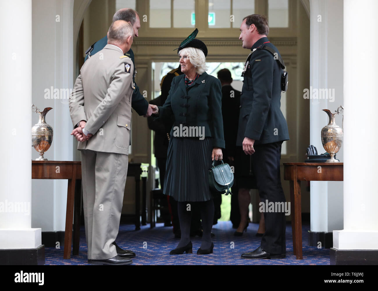 The Duchess of Cornwall (centre) in the Officer's mess before the medals parade of the 4th ...
