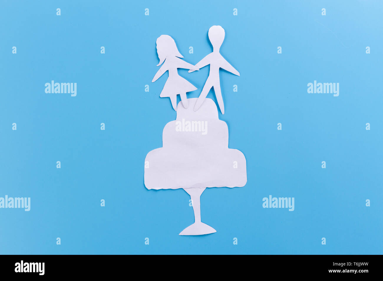 paper art of white Vintage Wedding Cake Stock Photo - Alamy