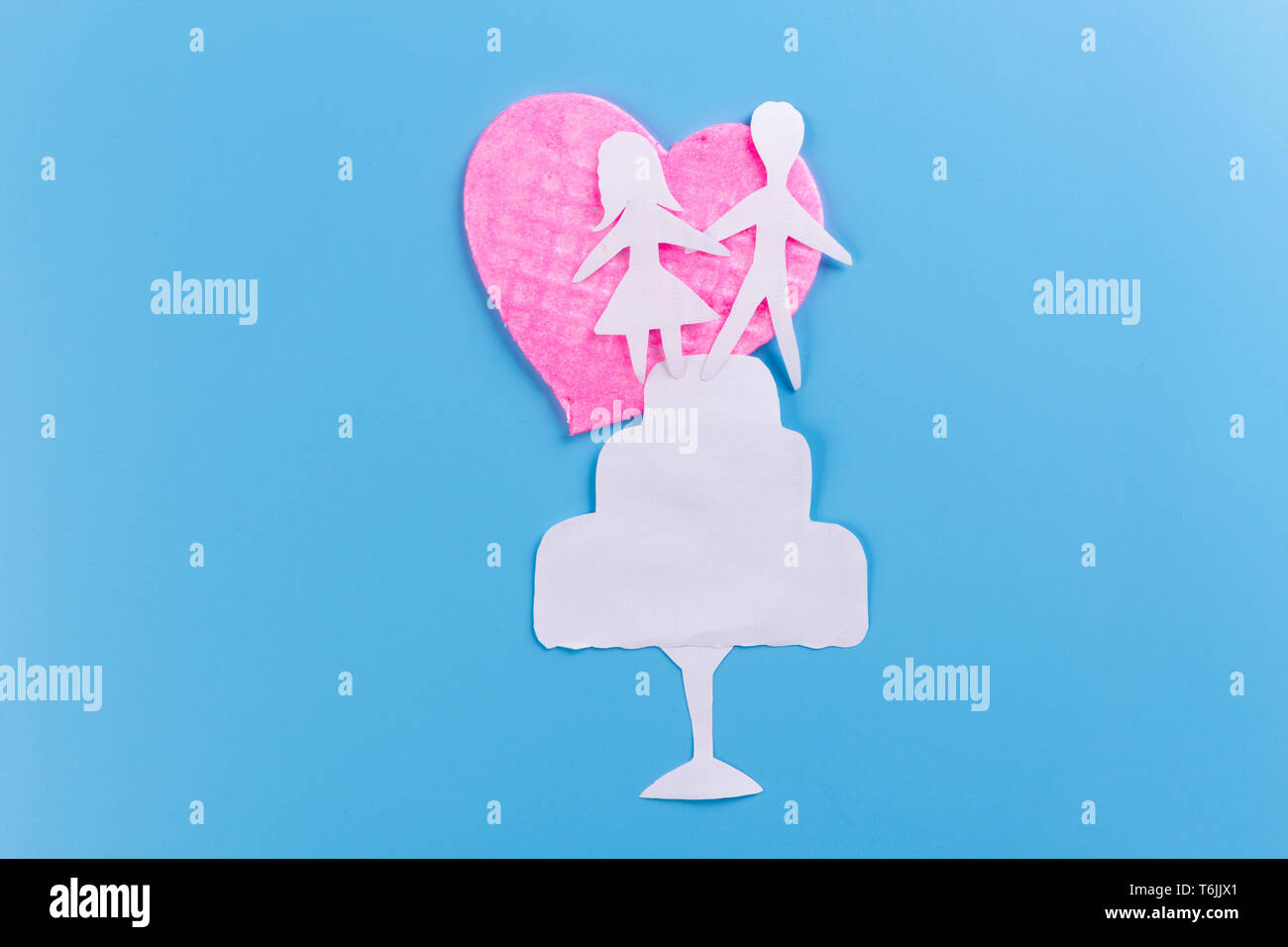 paper art of white Vintage Wedding Cake Stock Photo - Alamy