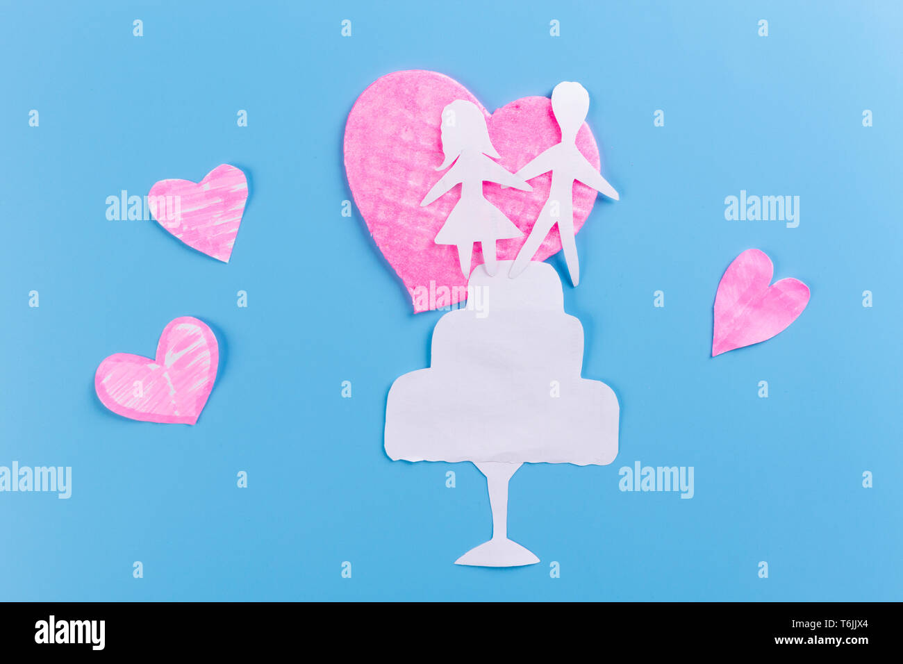 paper art of white Vintage Wedding Cake Stock Photo - Alamy
