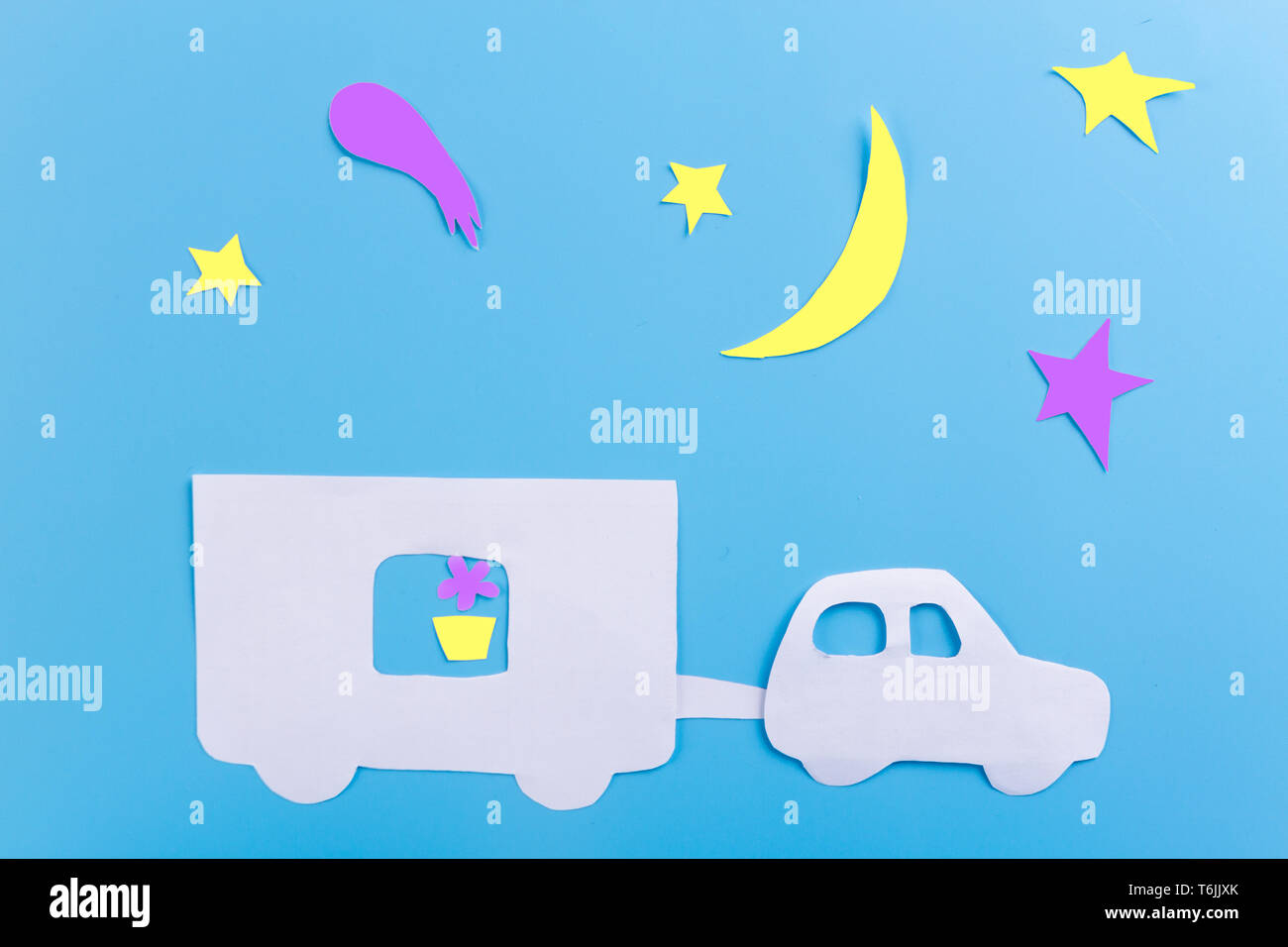 travel in a van. made of paper Stock Photo - Alamy