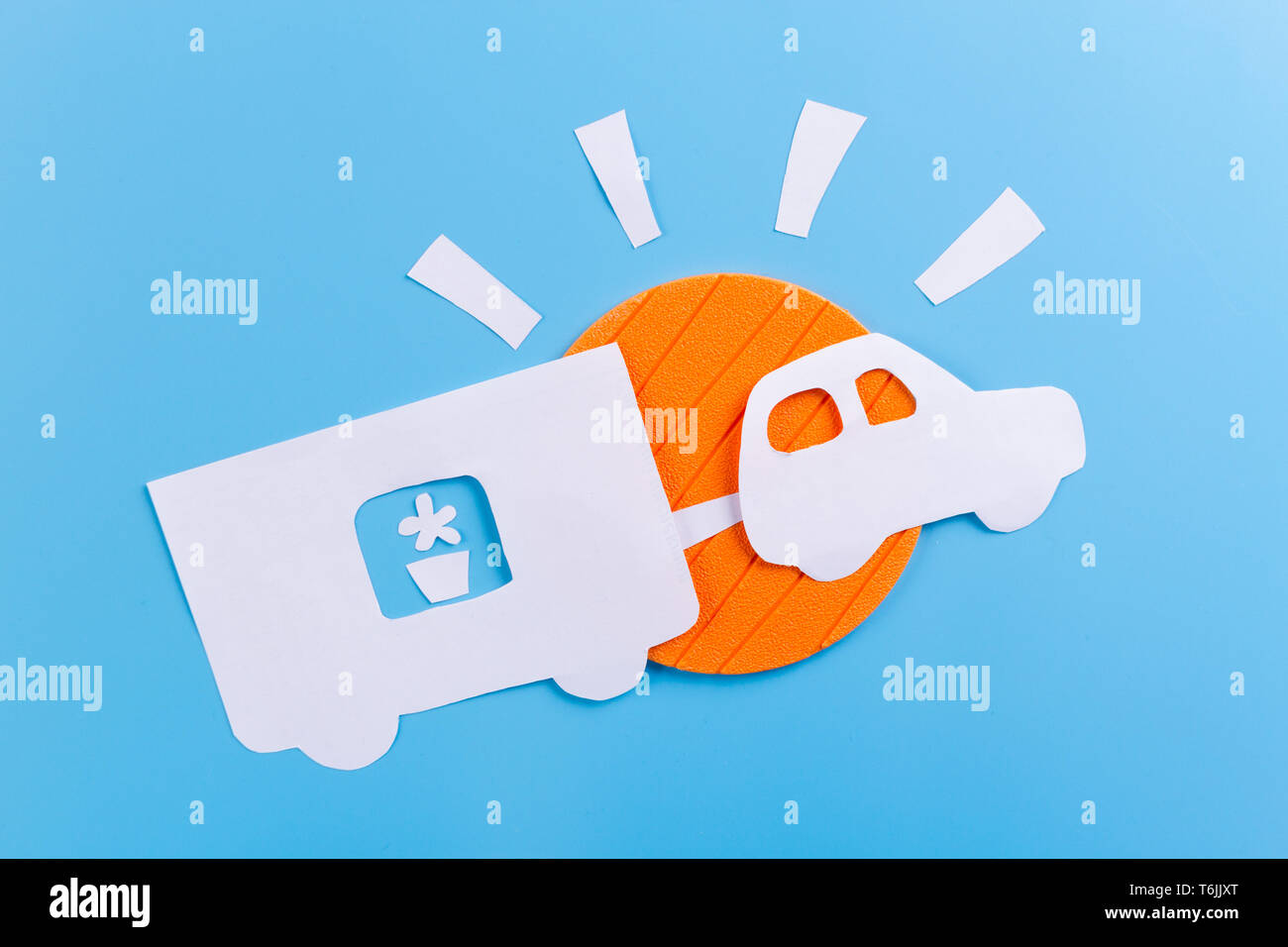 travel in a van. made of paper Stock Photo - Alamy