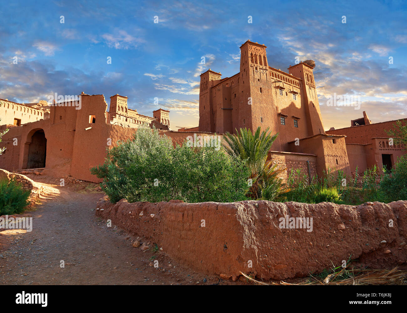 Adobe buildings of the Berber Ksar or fortified village of Ait ...
