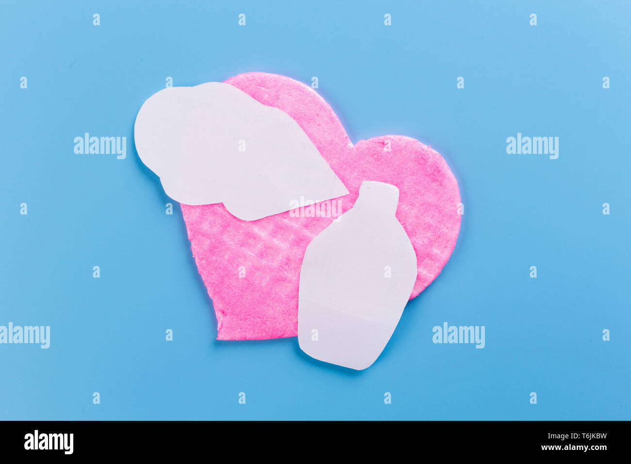woman spray on blue background. paper cut Stock Photo - Alamy
