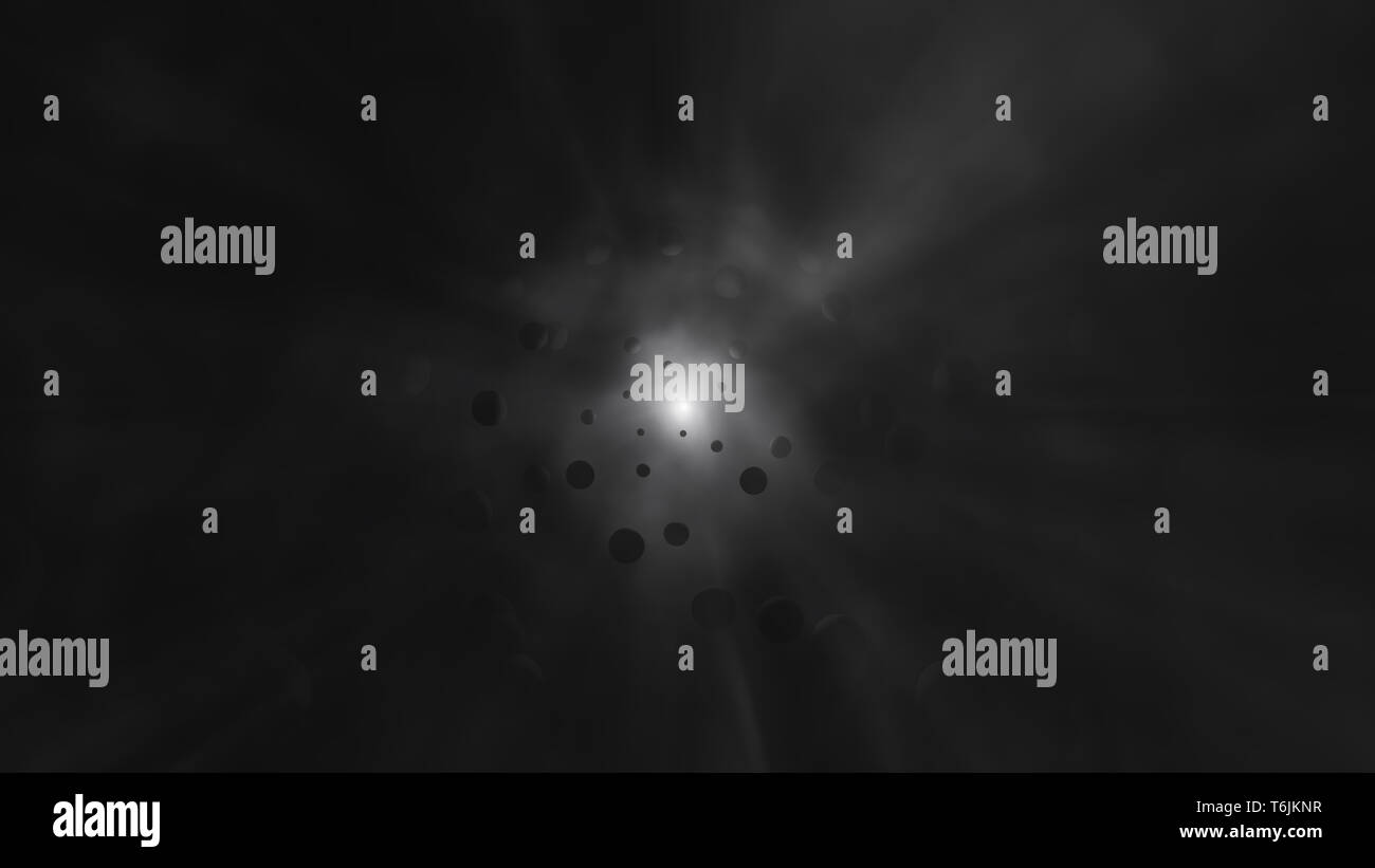 Planets and the sun in cosmic fog. 3D illustration Stock Photo - Alamy