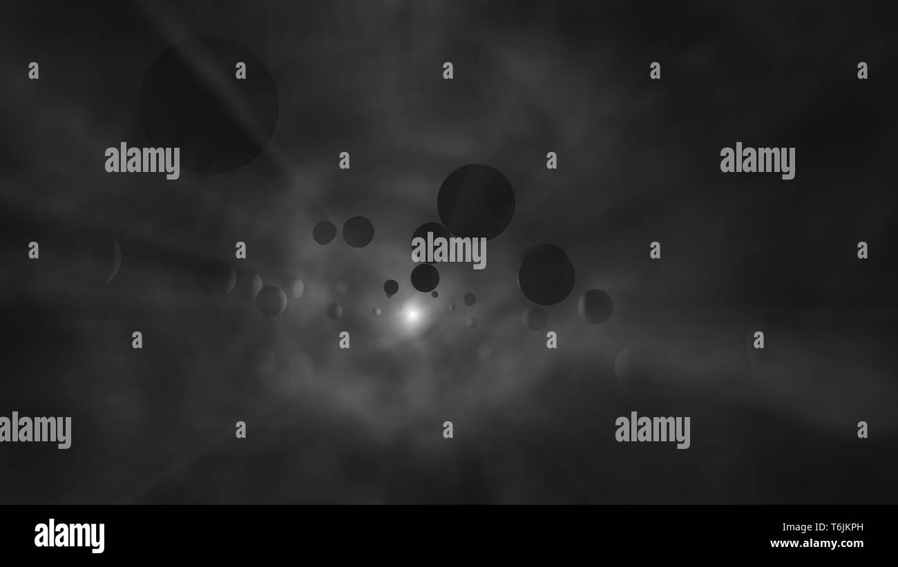 Planets and the sun in cosmic fog. 3D illustration Stock Photo - Alamy