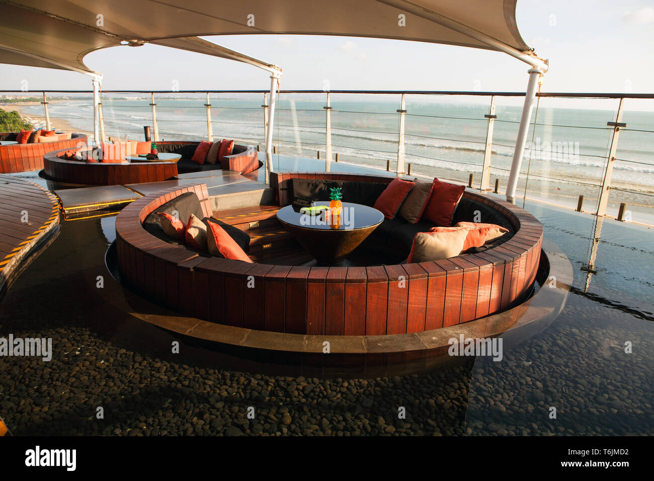 Double Six rooftop bar at sunset, Bali, Indonesia Stock Photo - Alamy