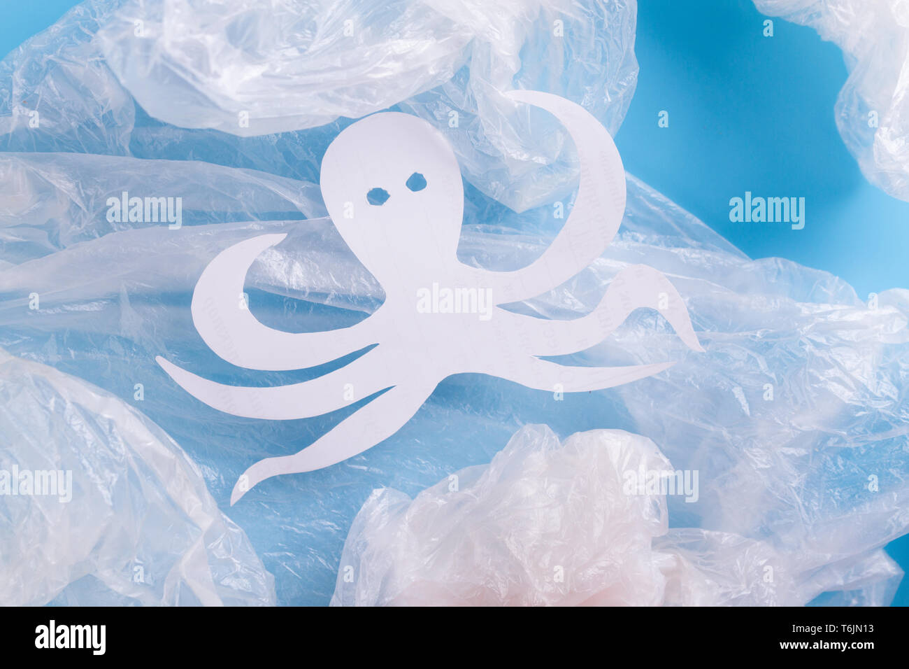 Plastic pollution in ocean environmental problem. paper cut Stock Photo ...