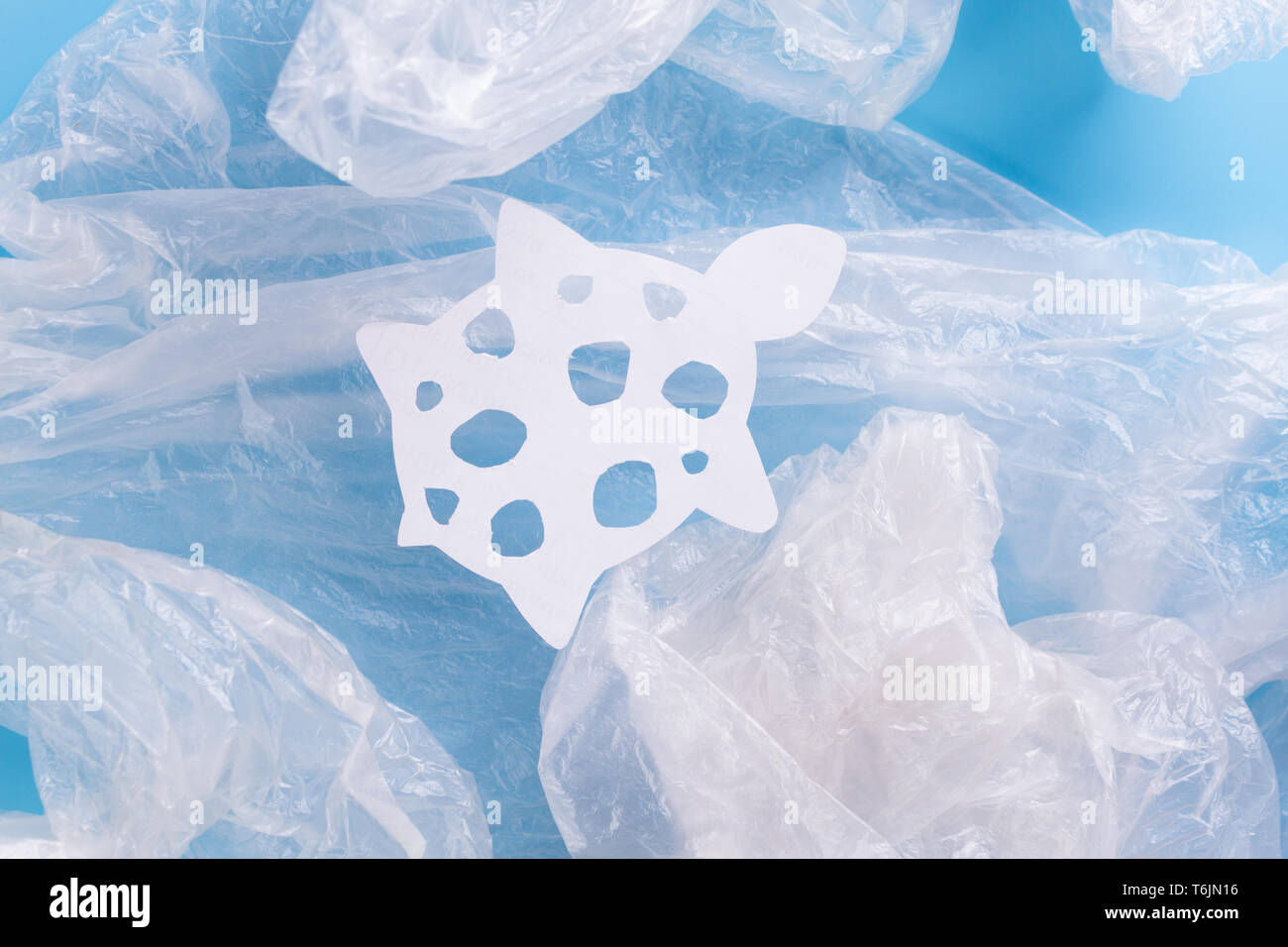 Plastic pollution in ocean environmental problem. paper cut Stock Photo ...