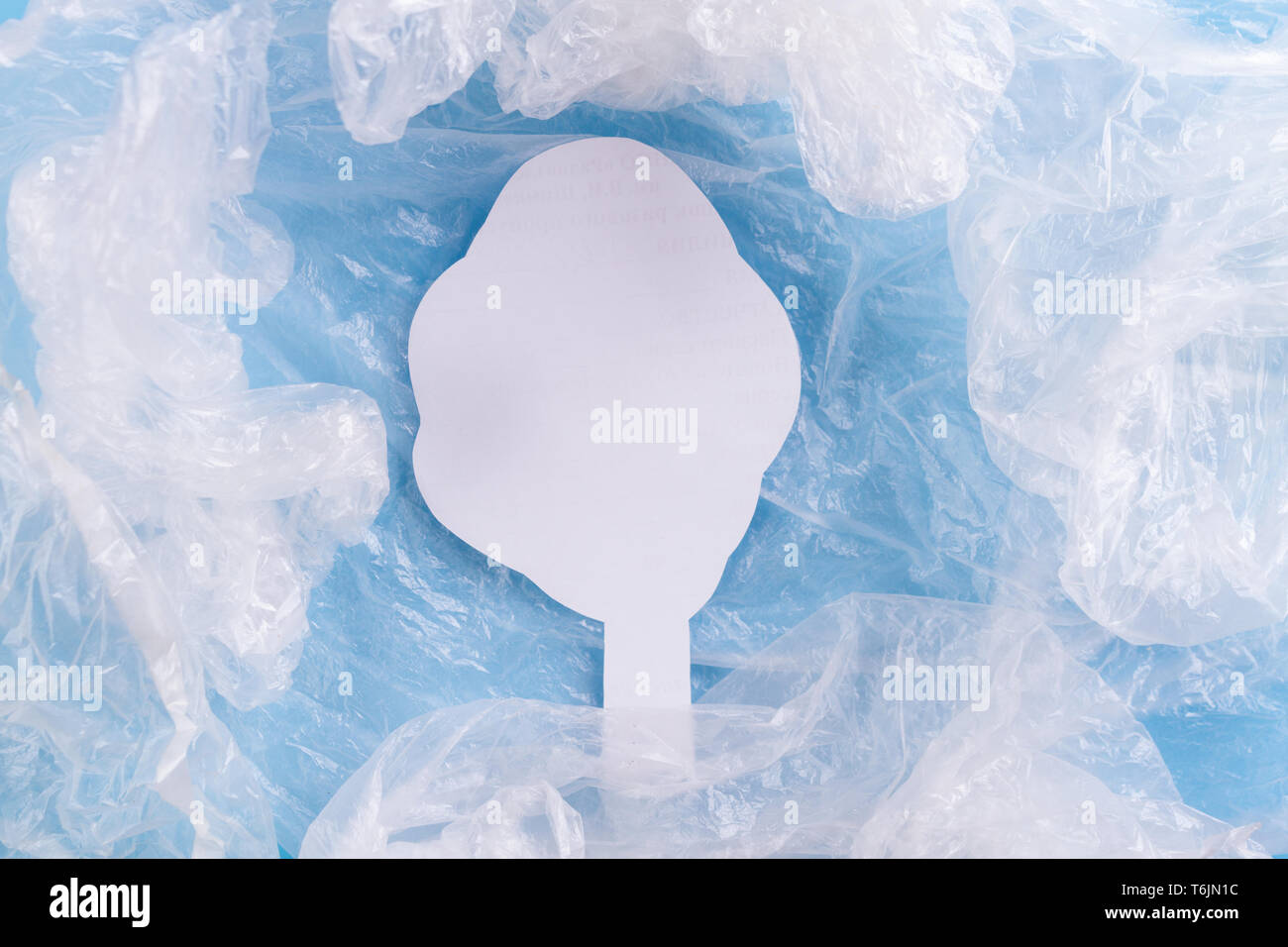 plastic garbage in the forest/ plastic pollution concept Stock Photo ...