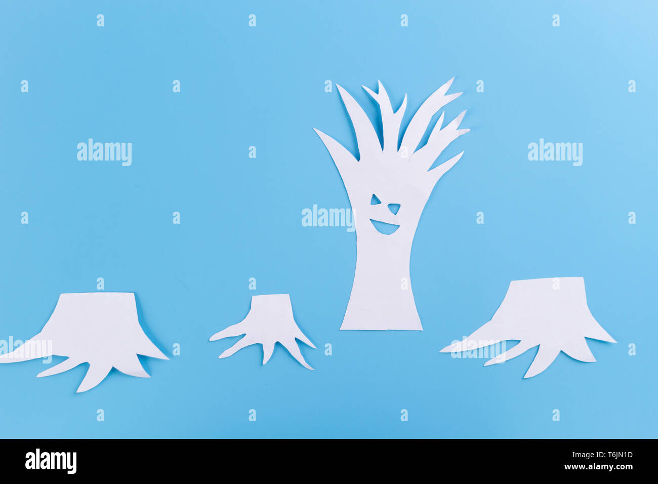 deforestation concept image. cutted tree. made of paper Stock Photo - Alamy