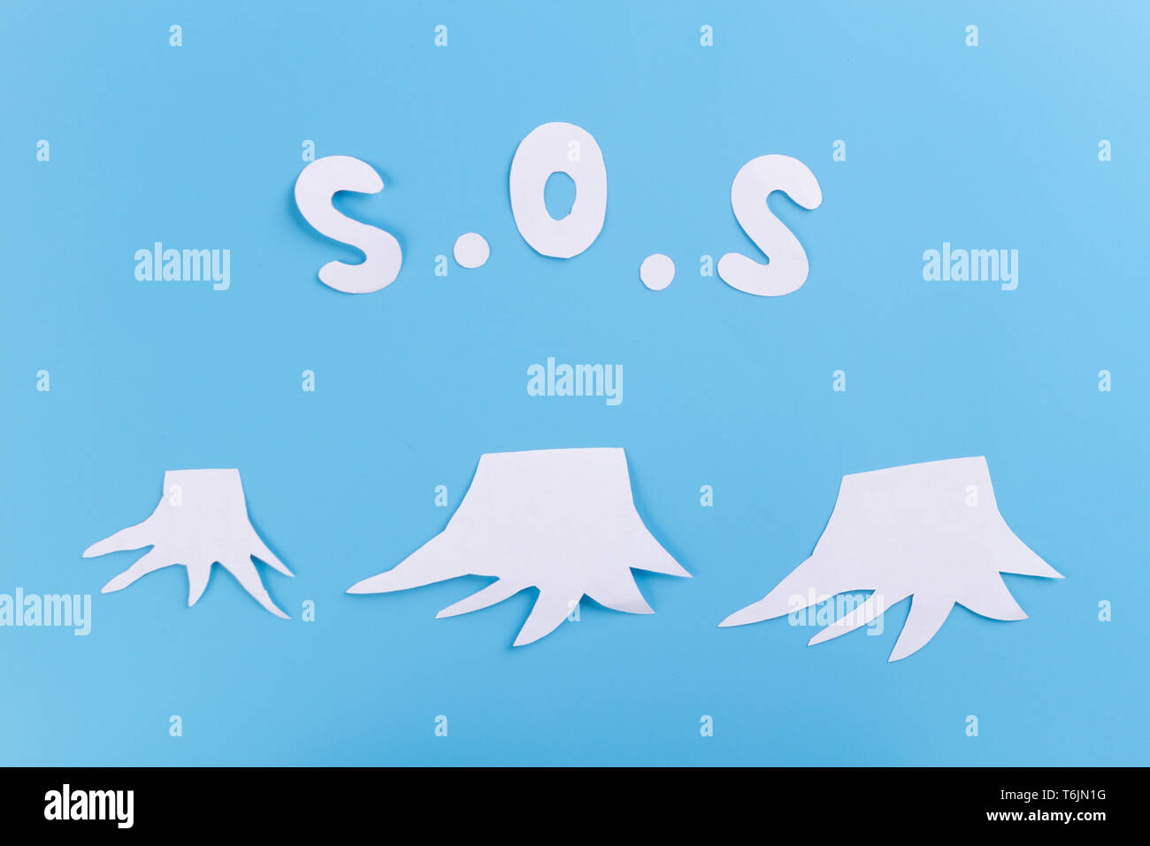 deforestation concept image. cutted tree. made of paper Stock Photo - Alamy