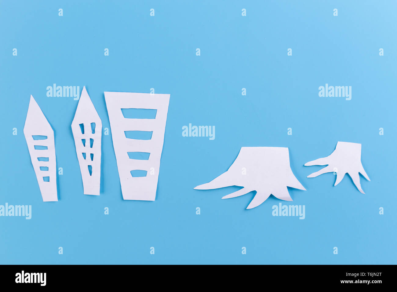 deforestation concept image. cutted tree. made of paper Stock Photo - Alamy