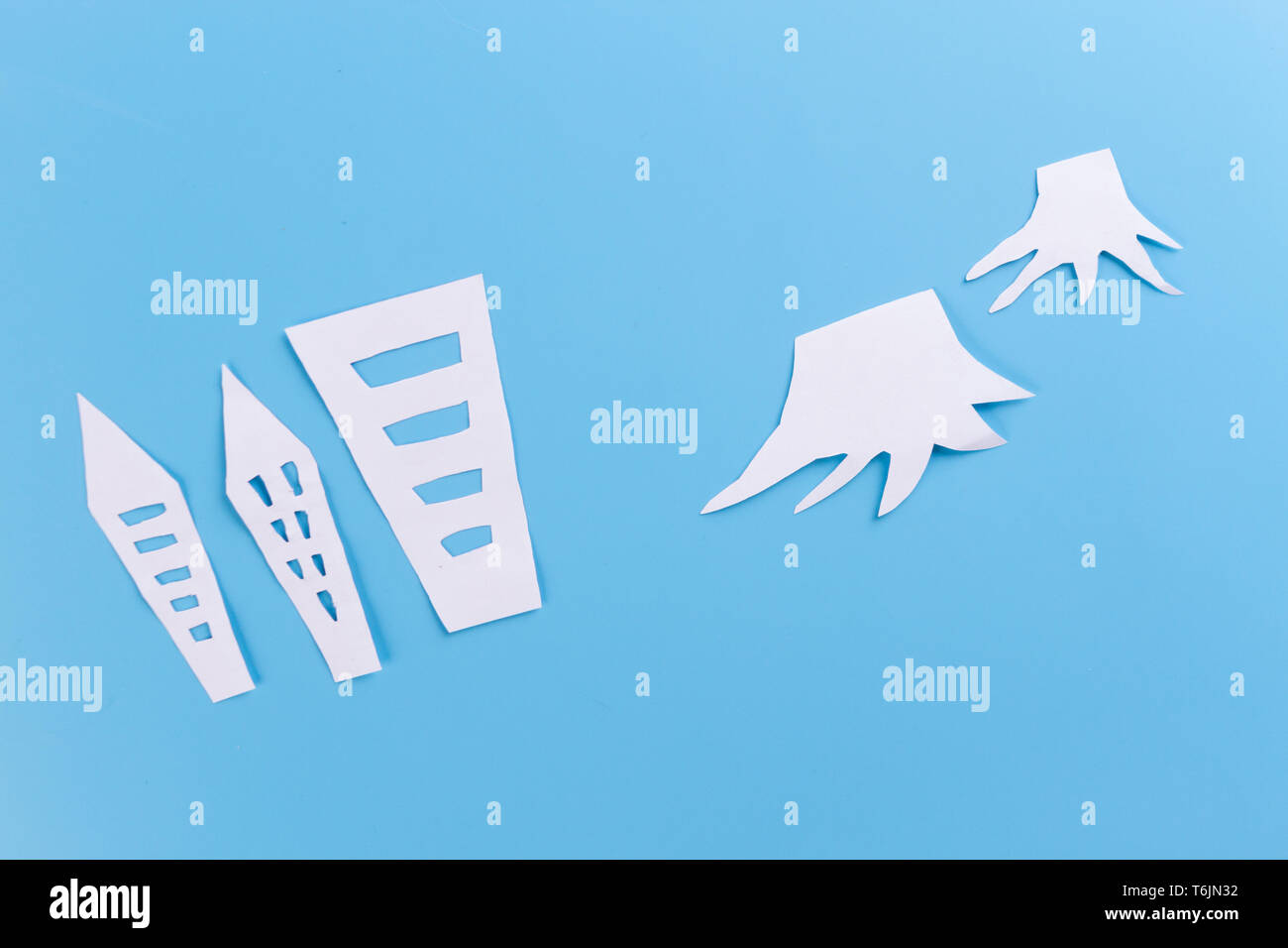 deforestation concept image. cutted tree. made of paper Stock Photo - Alamy