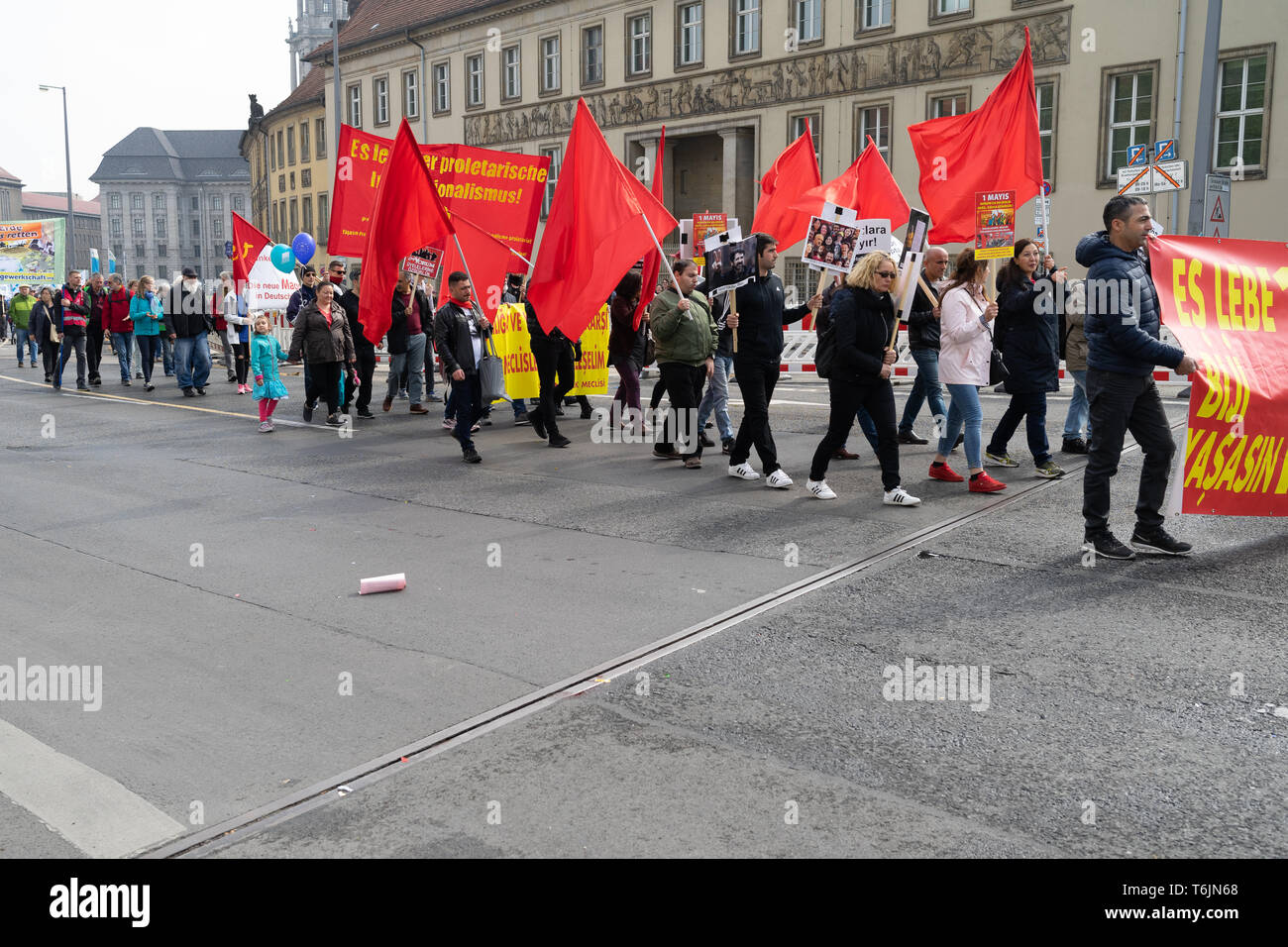 BERLIN - MAY 01, 2019: Traditional May Day demonstration of workers ...