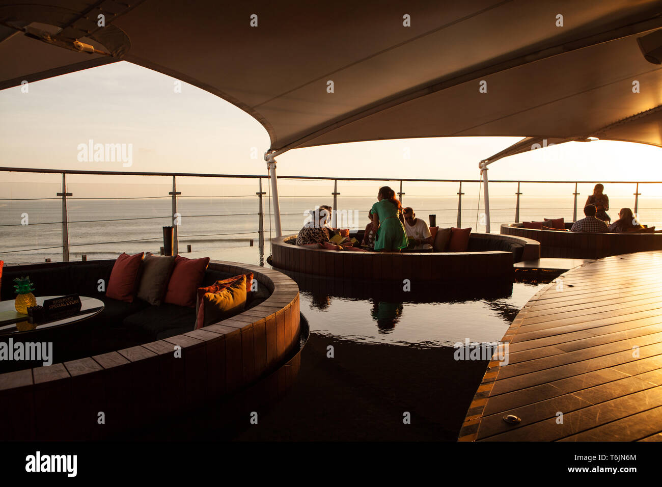 Double Six rooftop bar at sunset, Bali, Indonesia Stock Photo - Alamy