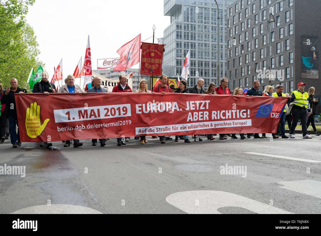 BERLIN - MAY 01, 2019: Traditional May Day demonstration of workers ...