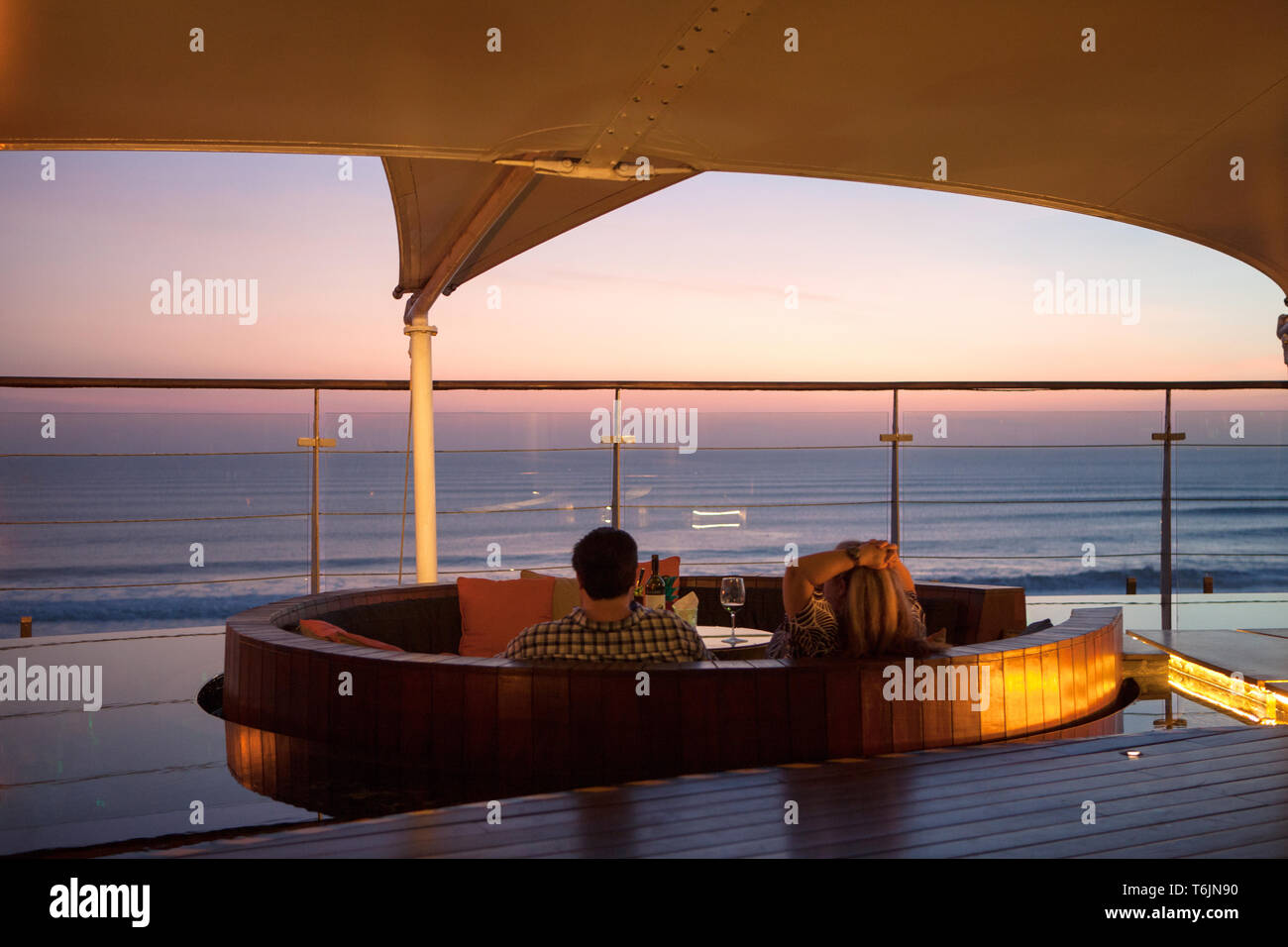 Double Six rooftop bar at sunset, Bali, Indonesia Stock Photo - Alamy