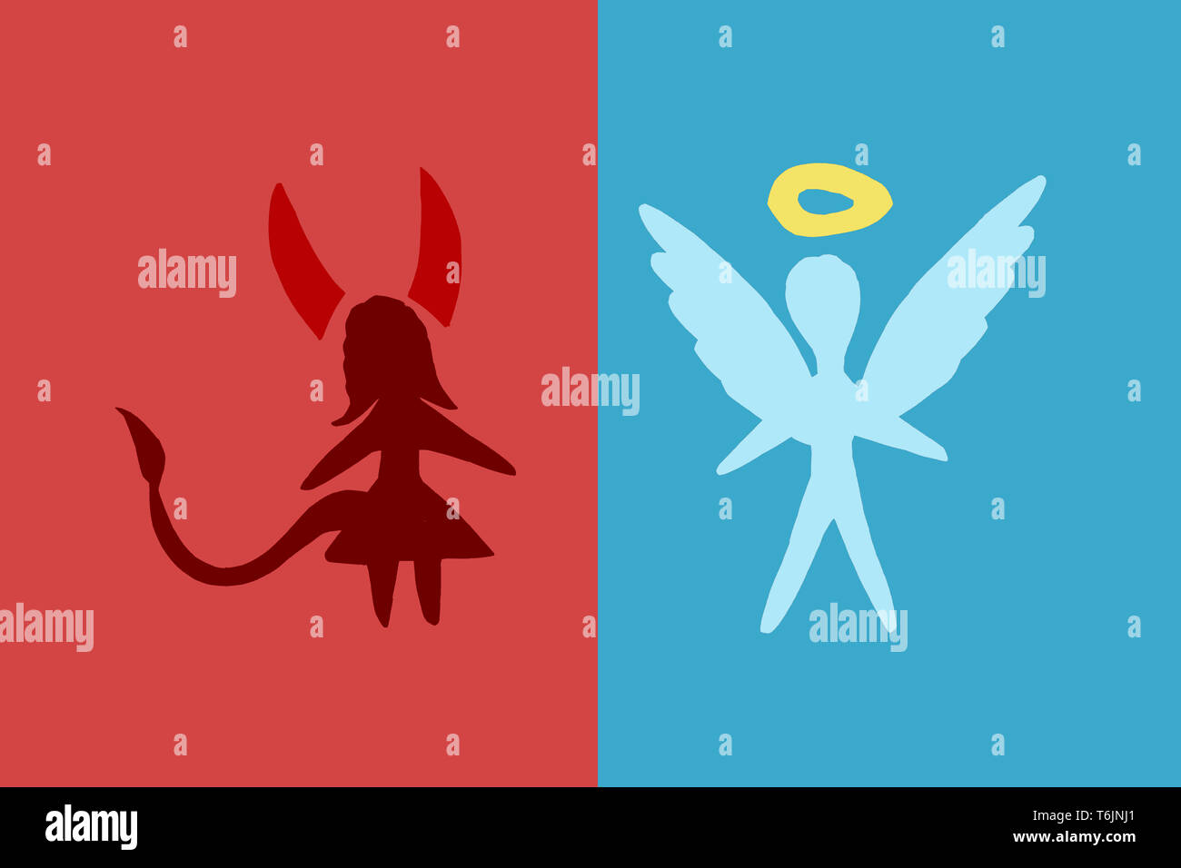 Woman conscience angel devil hi-res stock photography and images - Alamy