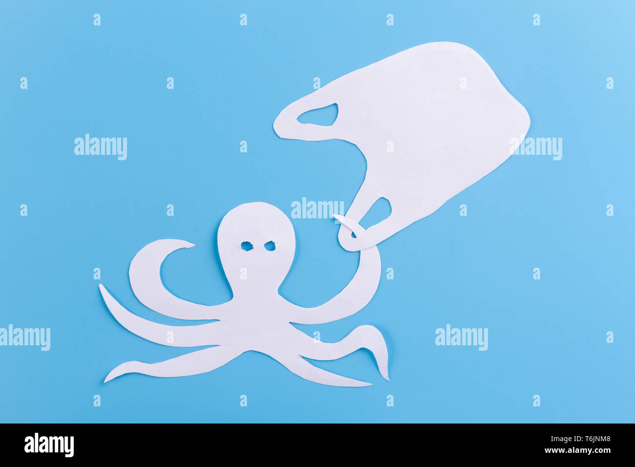 Plastic pollution in ocean environmental problem. paper cut Stock Photo ...