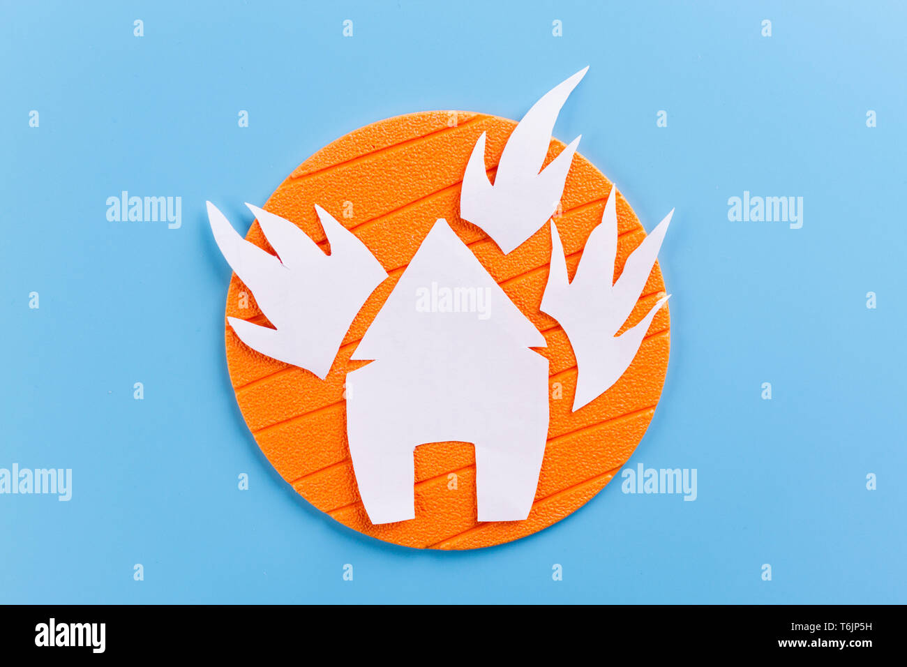 Fire in the house concept. made of paper Stock Photo - Alamy
