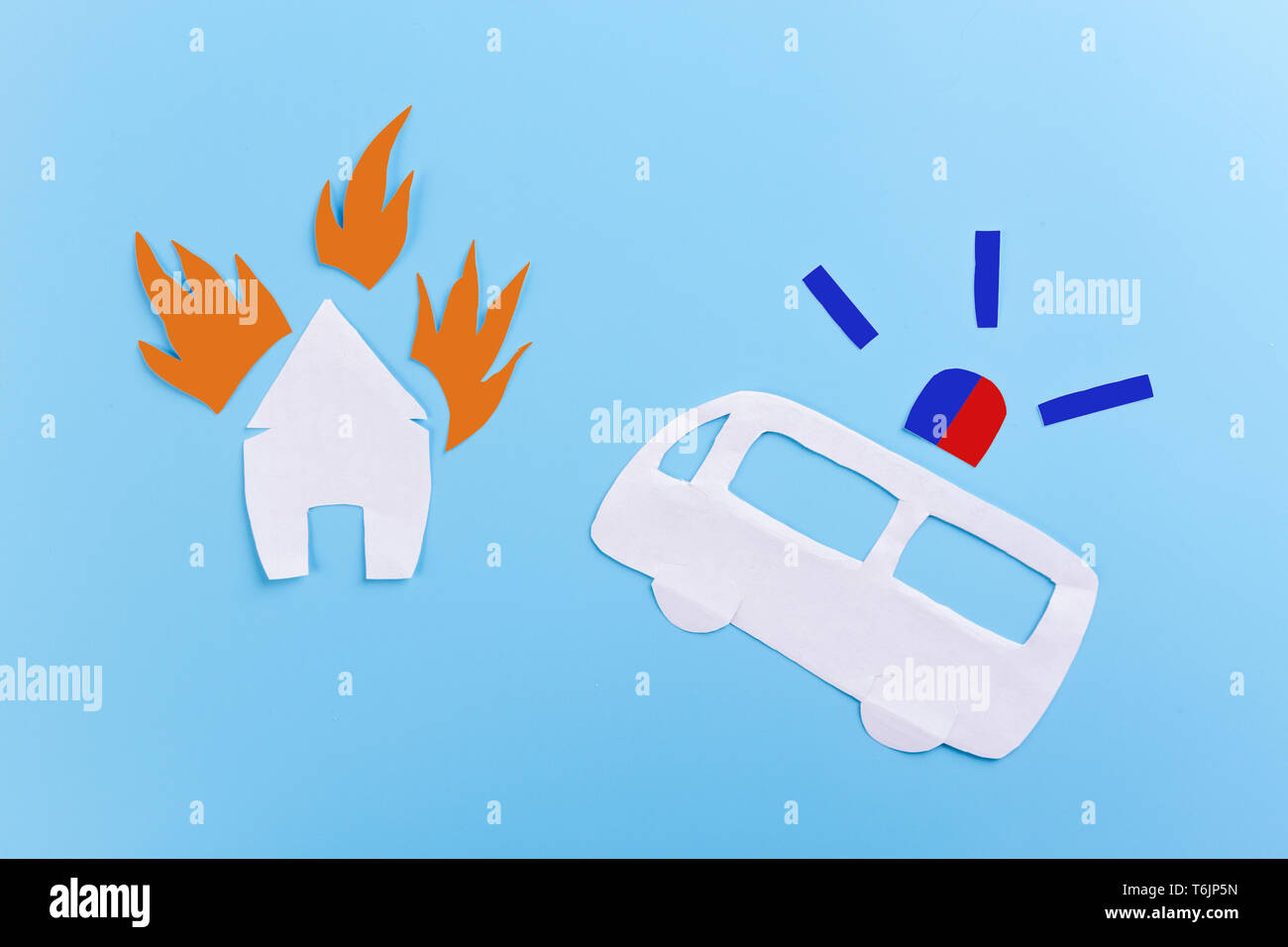 Fire in the house concept. made of paper Stock Photo - Alamy