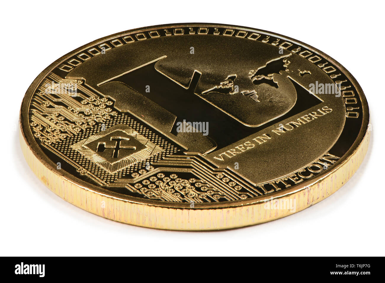 Golden litecoin isolated on white background. High resolution photo ...