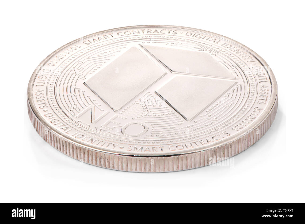 Silver neo isolated on white background. High resolution photo. With ...