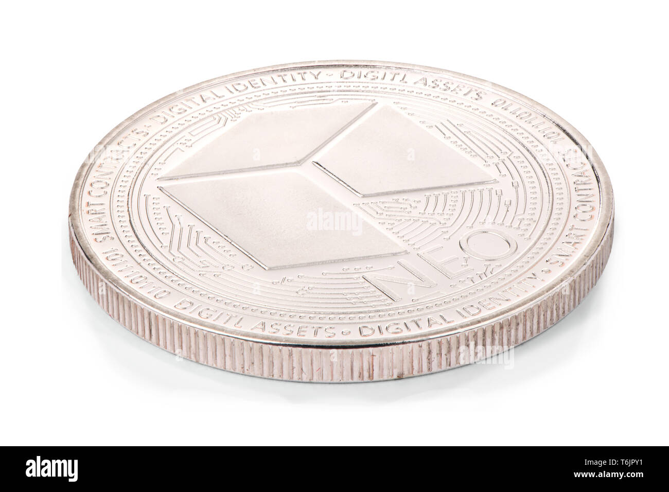 Silver neo isolated on white background. High resolution photo. With ...