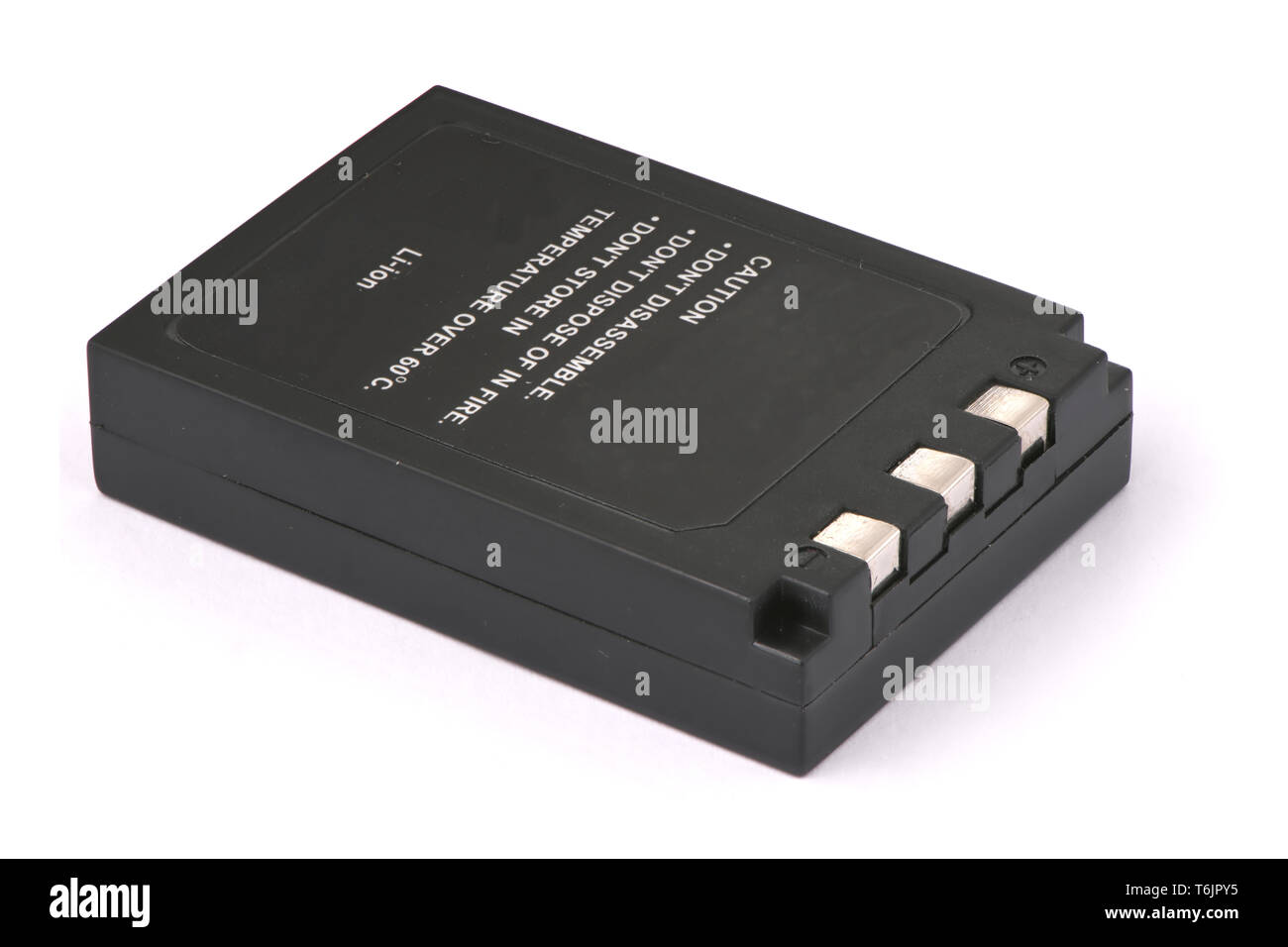 Lithium ion battery for digital camera isolated on white background ...