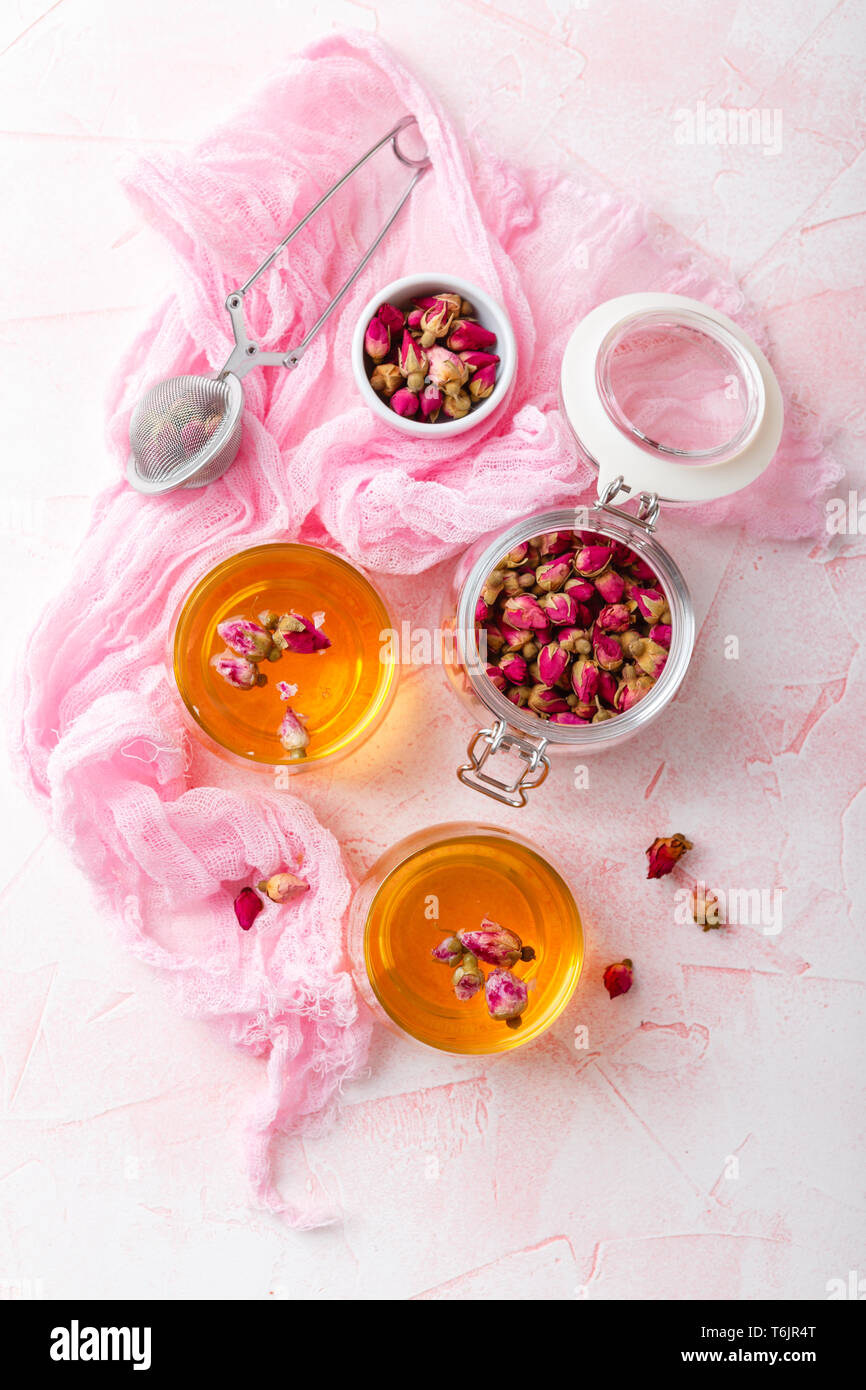 Tea from dried rose buds Stock Photo - Alamy
