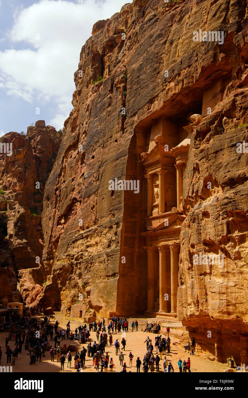 The Treasury (or Al-Khazneh) this magnificent structure carved out of ...