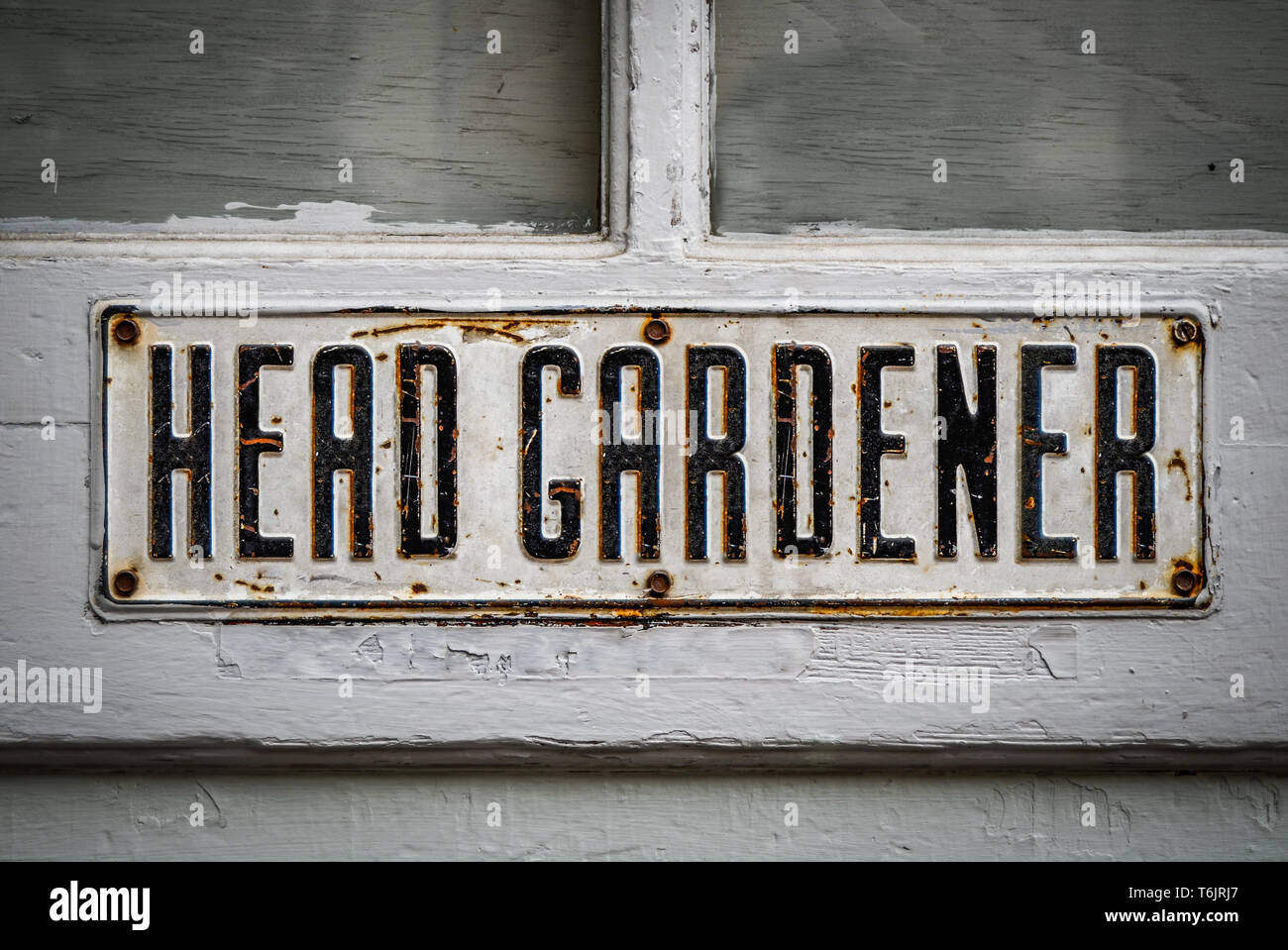 Head Gardener Sign Stock Photo - Alamy
