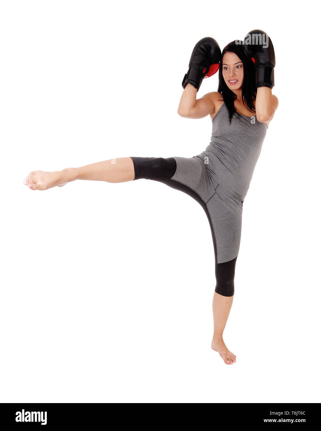 Woman kick boxing hi-res stock photography and images - Alamy