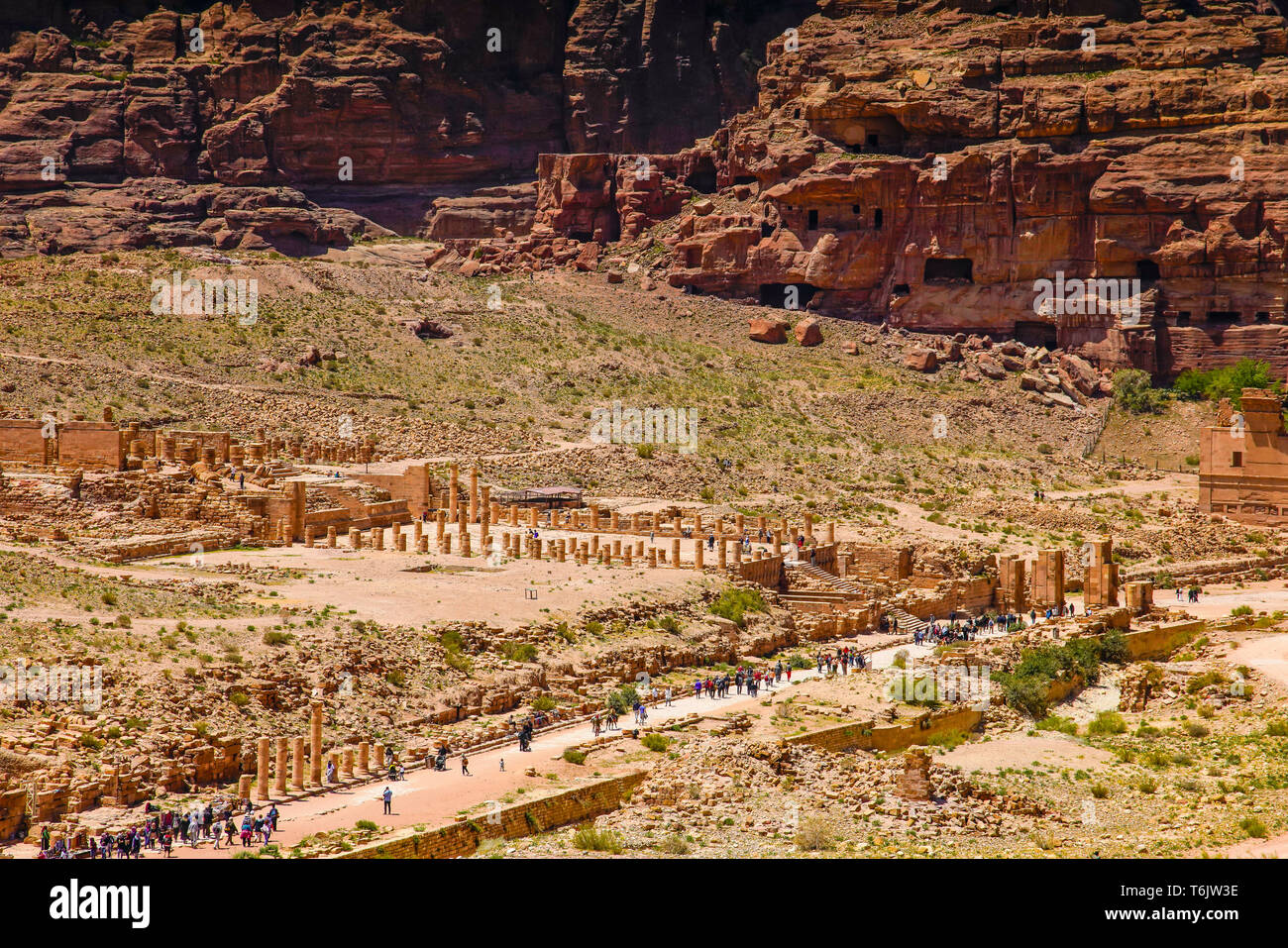 Elevated view of ruins of The Great Temple Complex, dating from the 1st ...