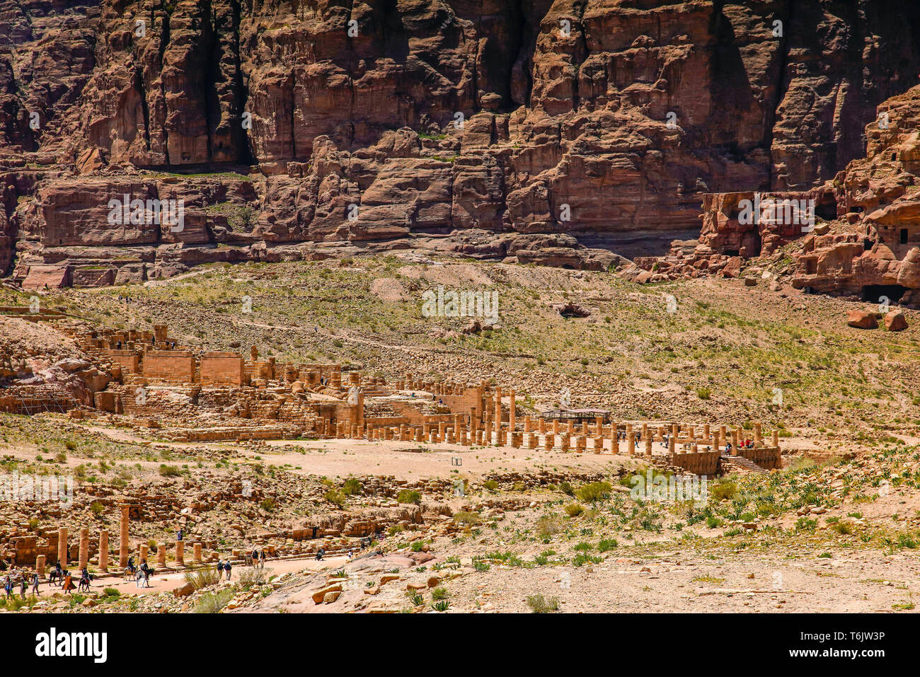 Elevated view of ruins of The Great Temple Complex, dating from the 1st ...