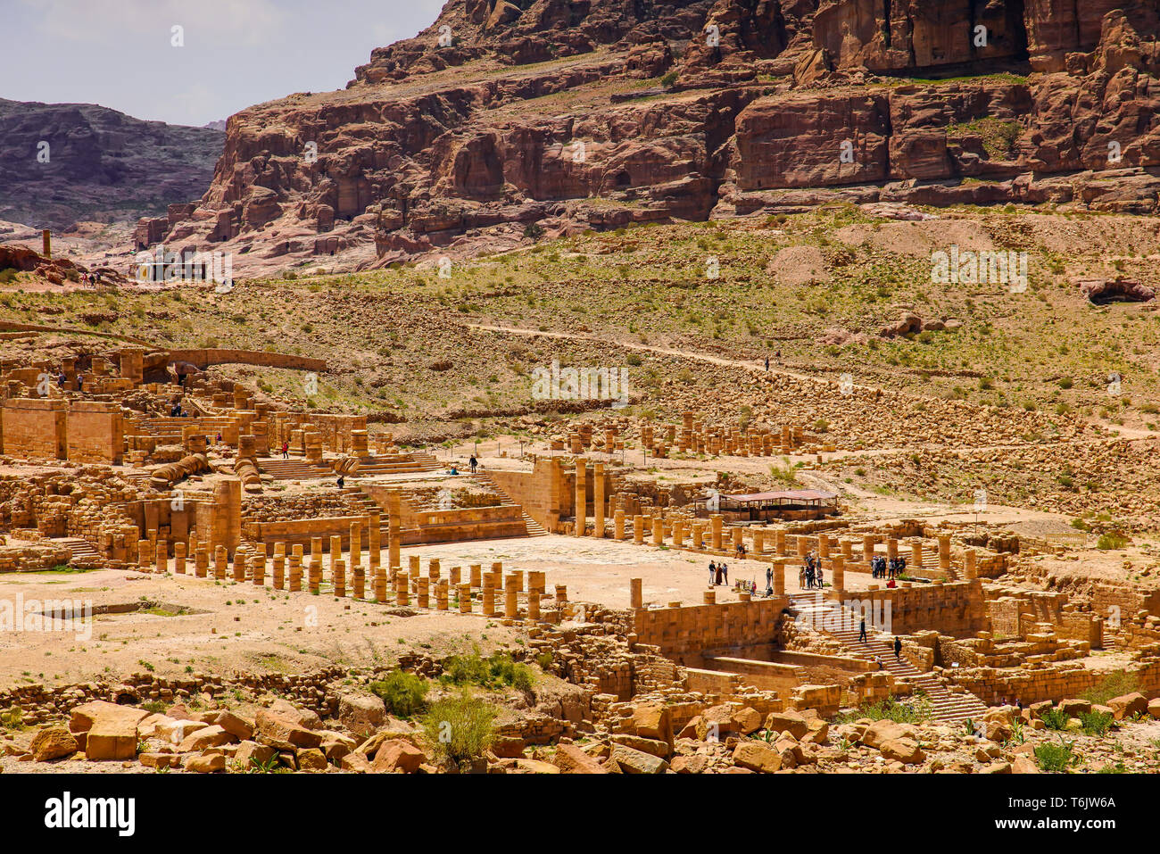 Elevated view of ruins of The Great Temple Complex, dating from the 1st ...