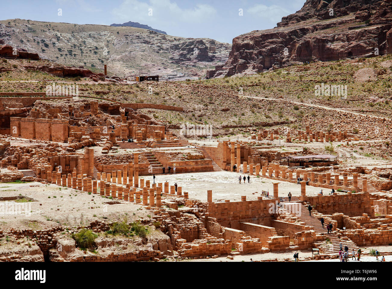 Elevated view of ruins of The Great Temple Complex, dating from the 1st ...