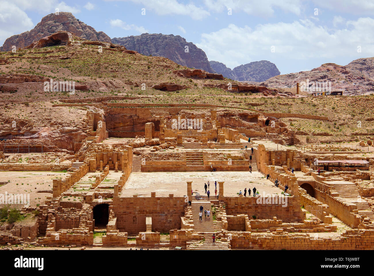 Elevated view of ruins of The Great Temple Complex, dating from the 1st ...