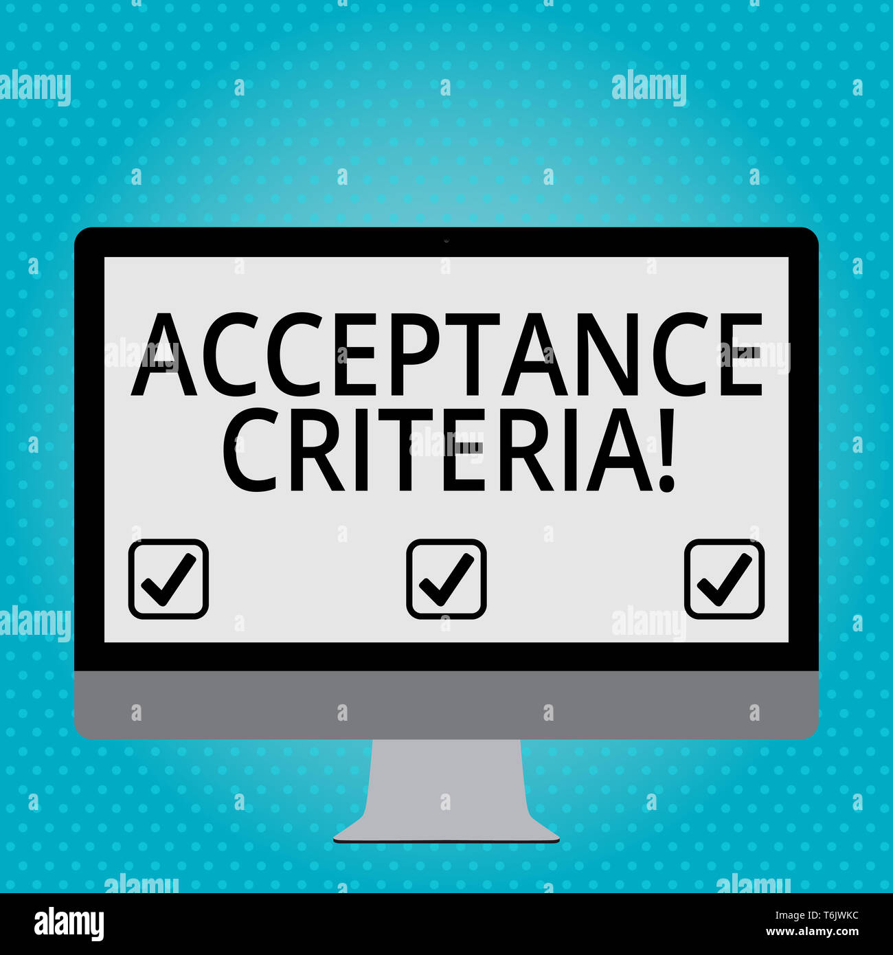Handwriting text Acceptance Criteria. Conceptual photo Specified ...