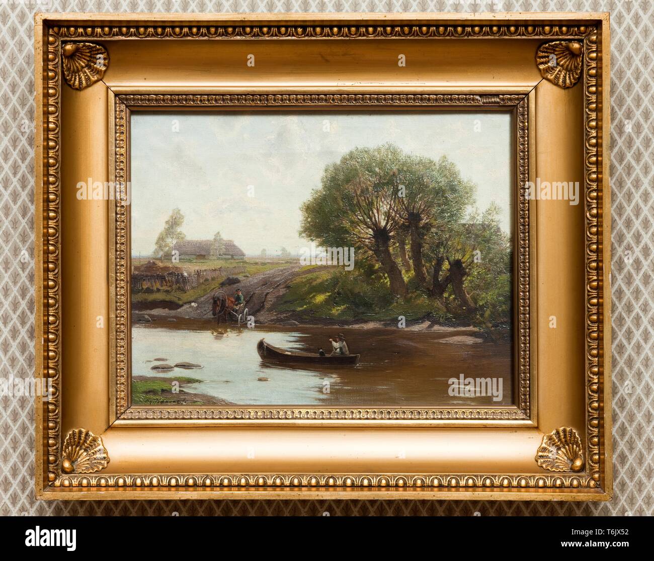 Painting on the wall of Sagadi manor Stock Photo - Alamy