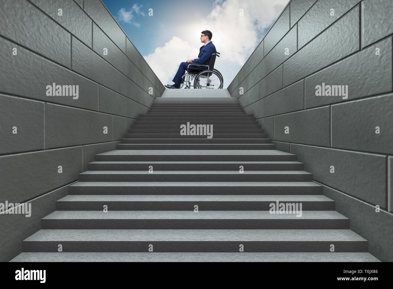 The accessibility concepth with wheelchair for disabled Stock Photo - Alamy